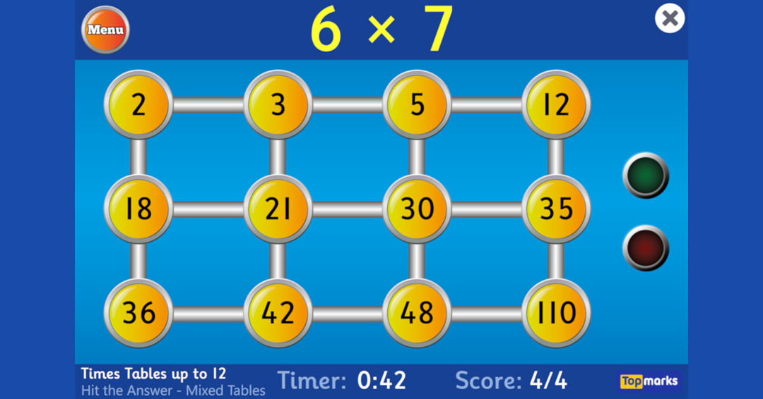 Times tables games for ages 11 to 16 - Topmarks